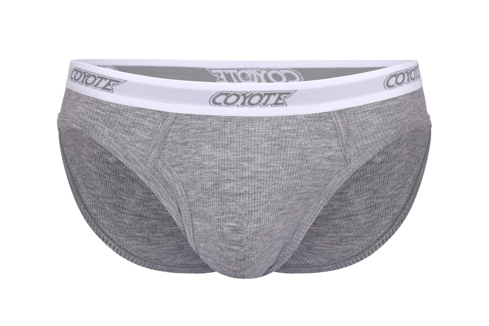 Cotton Rib Fly Front Brief: Heather Grey | Mens Underwear | Coyote Jocks