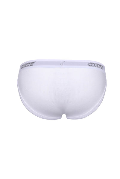 Cotton Rib Fly Front Brief: Pure White | Mens Underwear | Coyote Jocks ...