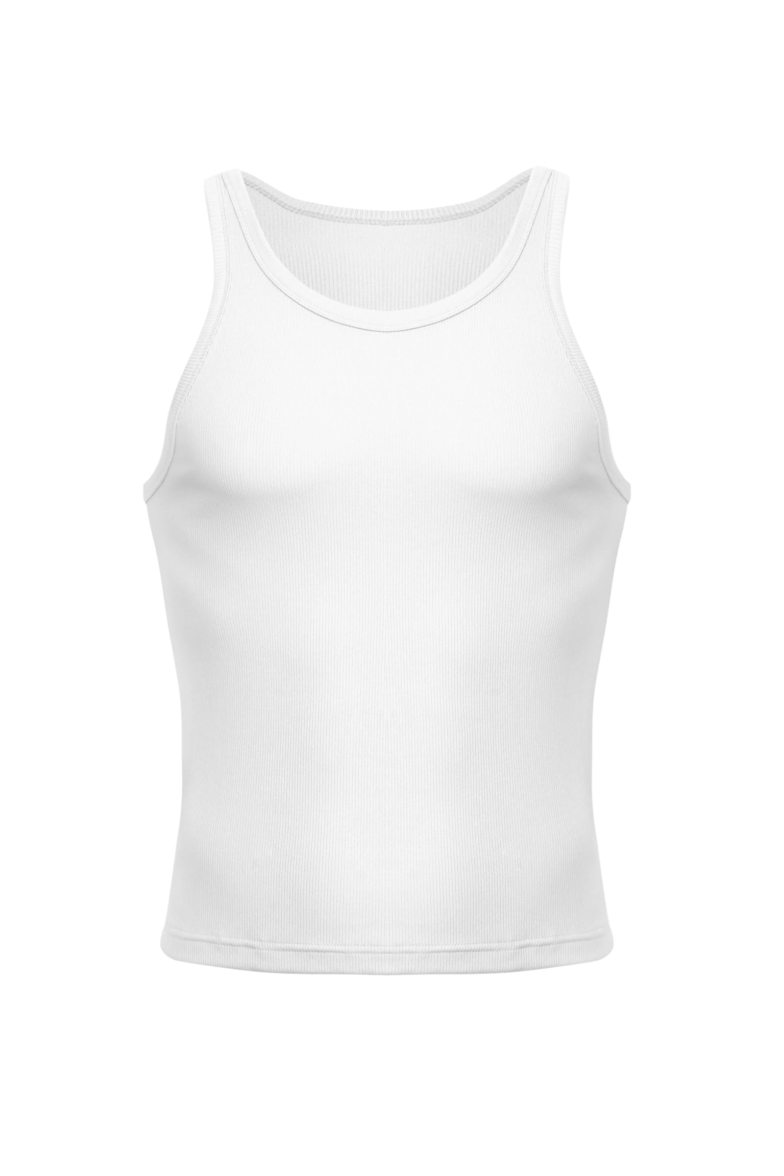 Cotton Rib Crop Tank: Pure White | Mens Underwear | Coyote Jocks