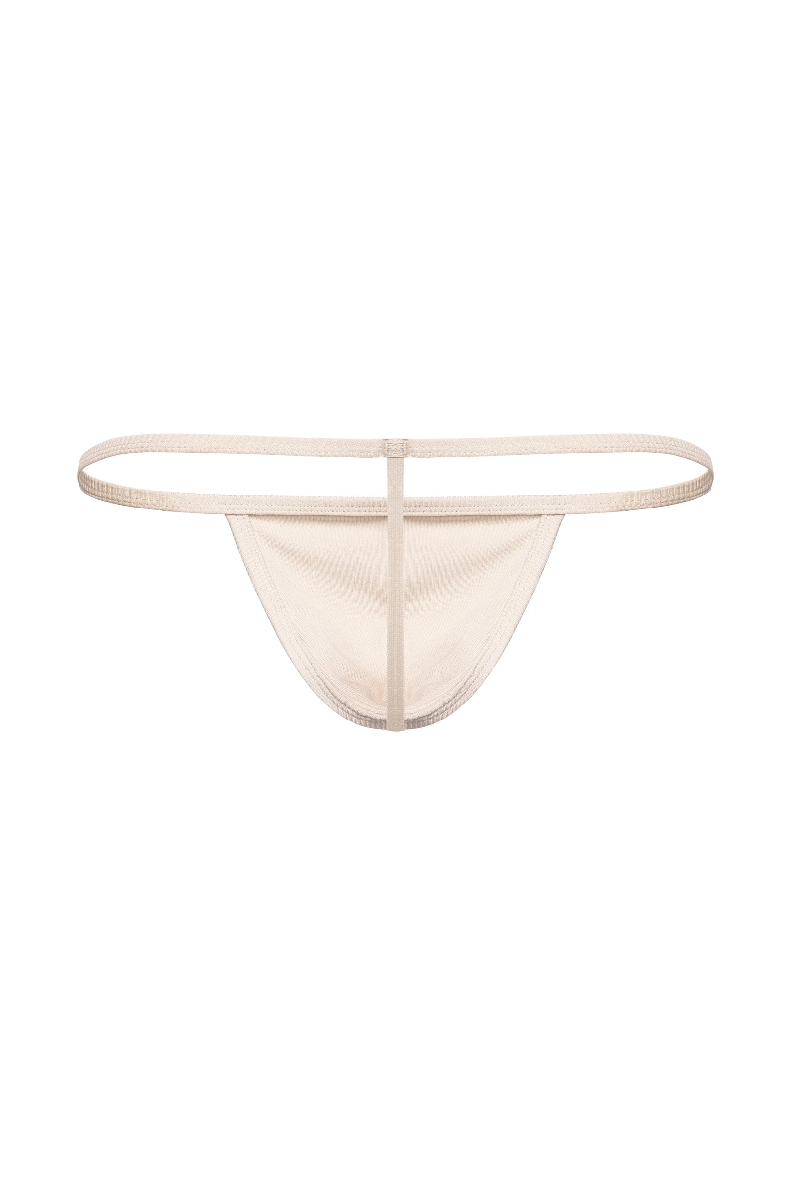 Cotton Rib T-String Thong: Sand | Mens Thongs & G-Strings | Coyote Jocks