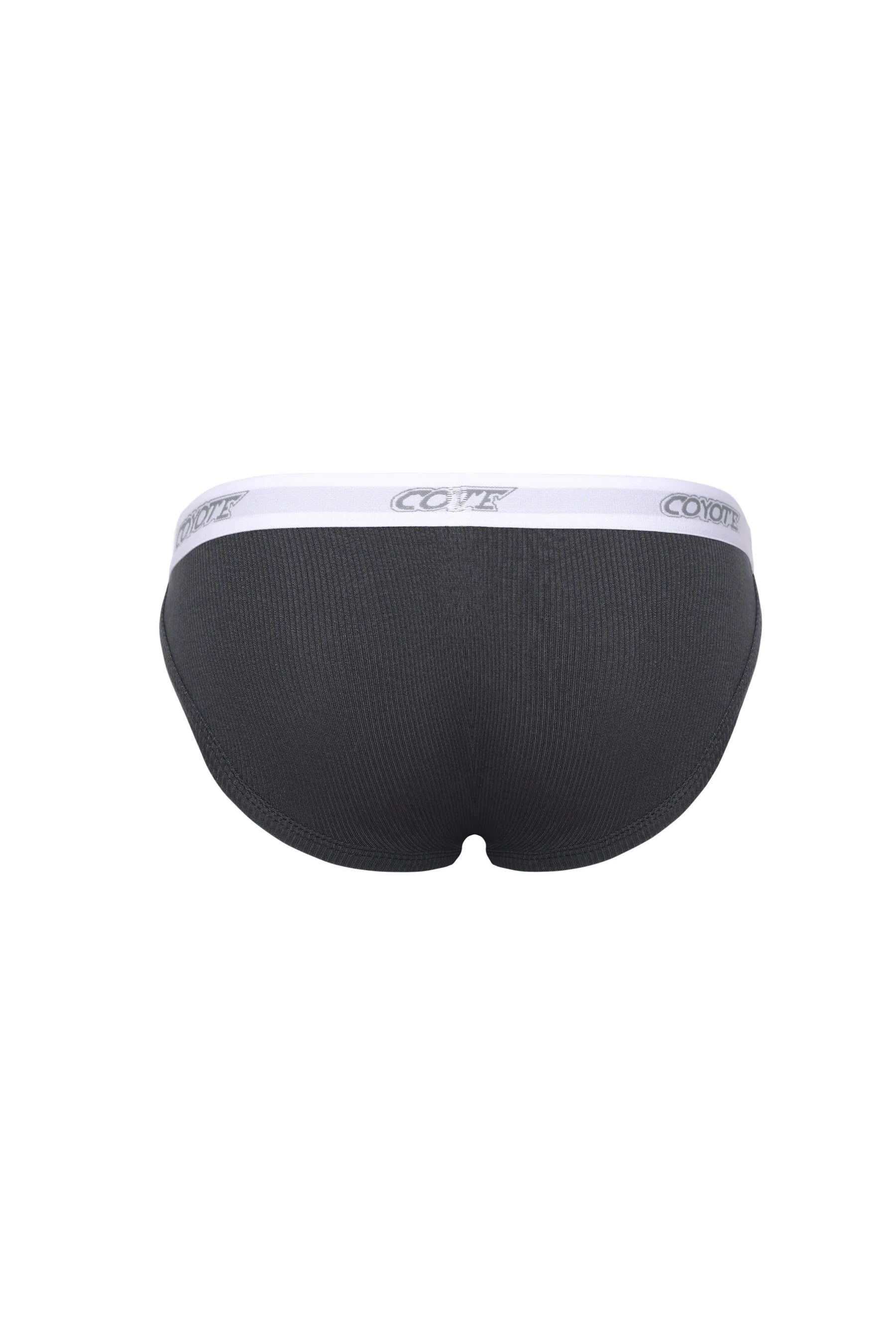 Cotton Rib Fly Front Brief: Charcoal | Mens Underwear | Coyote Jocks